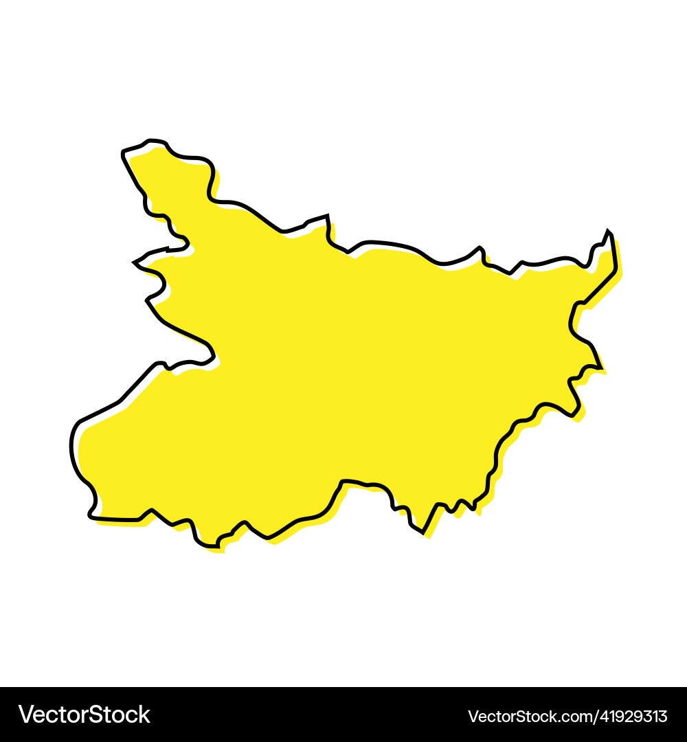 Simple outline map of bihar is a state india Vector Image