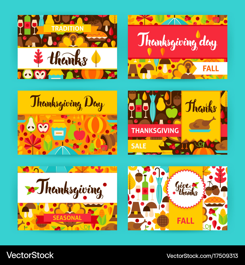 Thanksgiving label set Royalty Free Vector Image