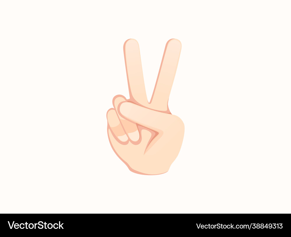 Victory hand icon gesture emoji Royalty Free Vector Image