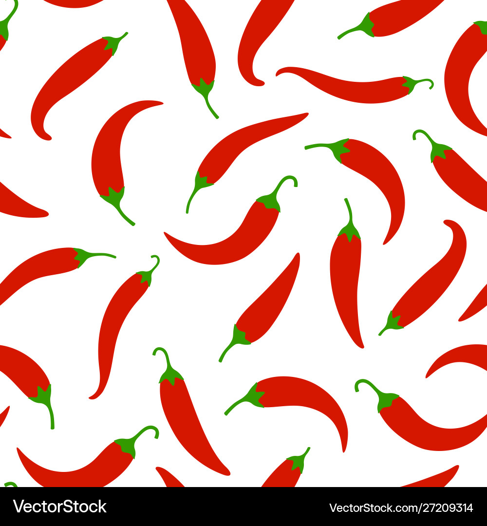 Chilli peppers seamless pattern Royalty Free Vector Image