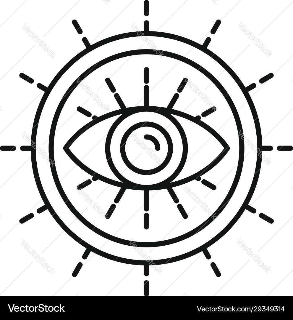 Circle eye magic icon outline style Royalty Free Vector