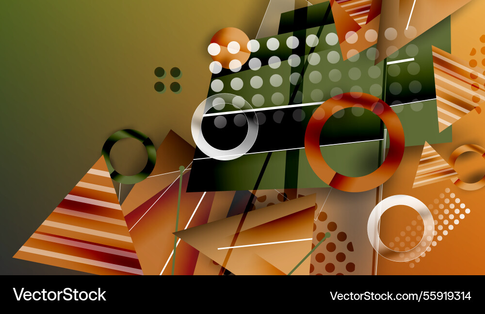 Creative triangles and circles composition Vector Image