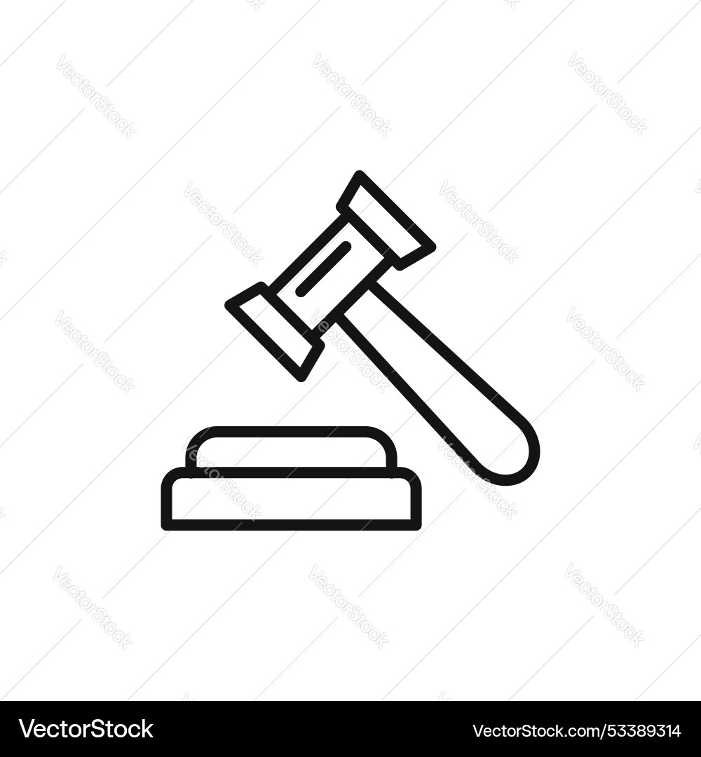 Gavel icon isolated on white background Royalty Free Vector