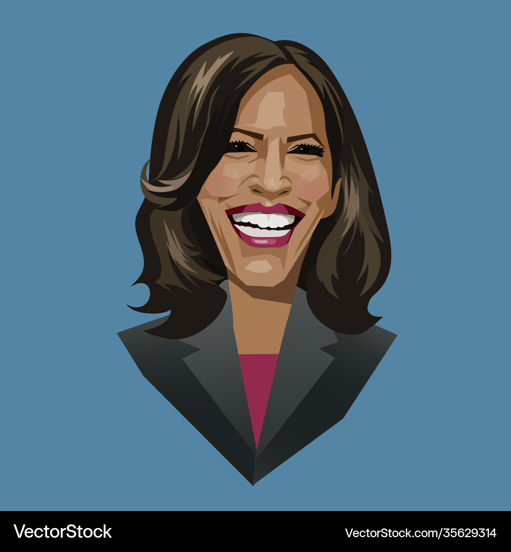 Kamala Harris Portrait Royalty Free Vector Image
