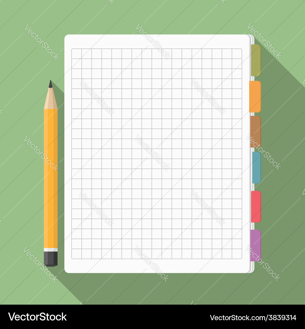 Notebook with pencil Royalty Free Vector Image