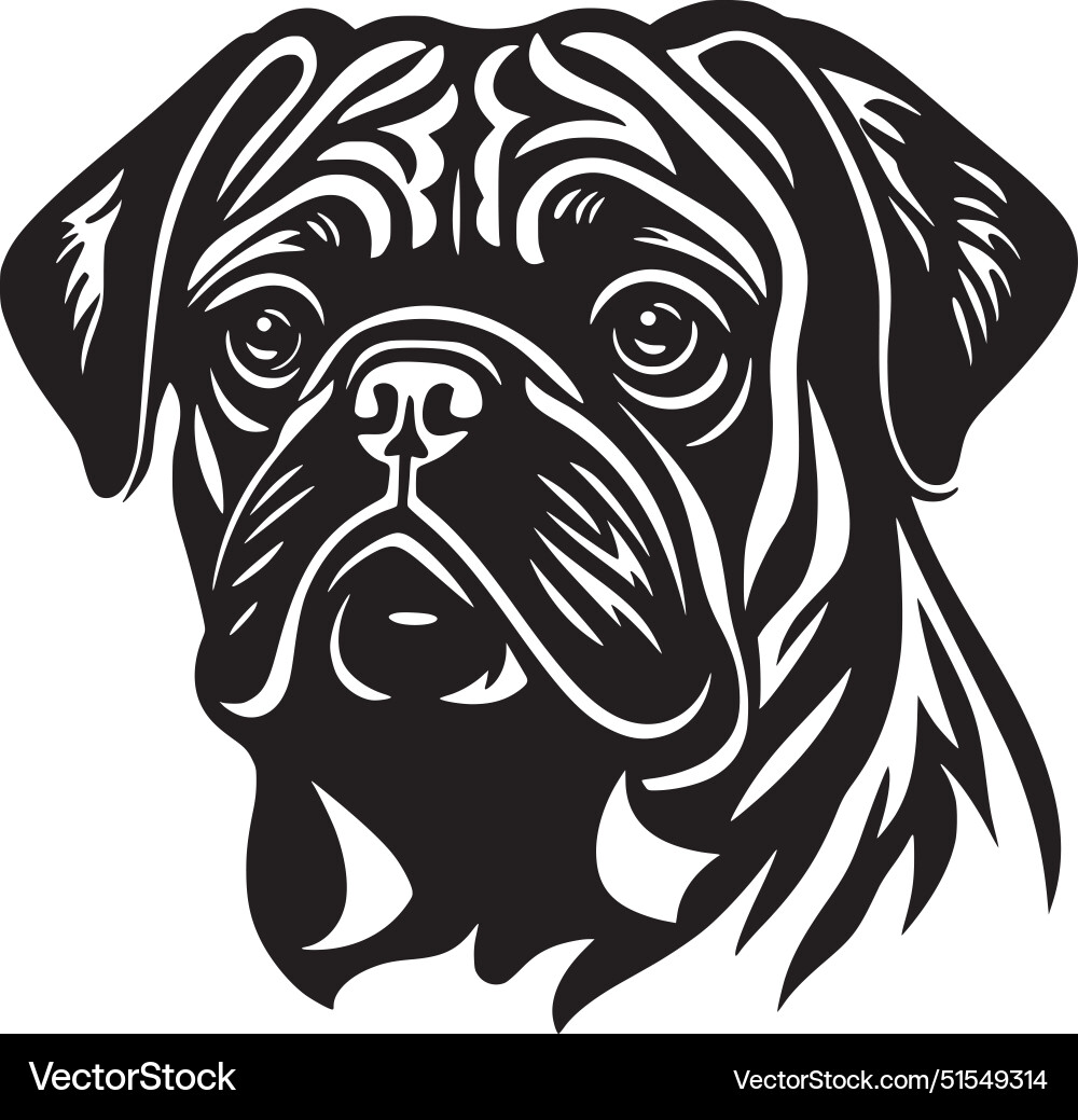 Pug - minimalist and flat logo Royalty Free Vector Image