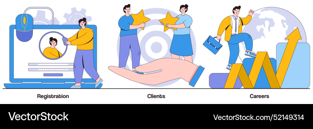 Registration clients and career pack Royalty Free Vector