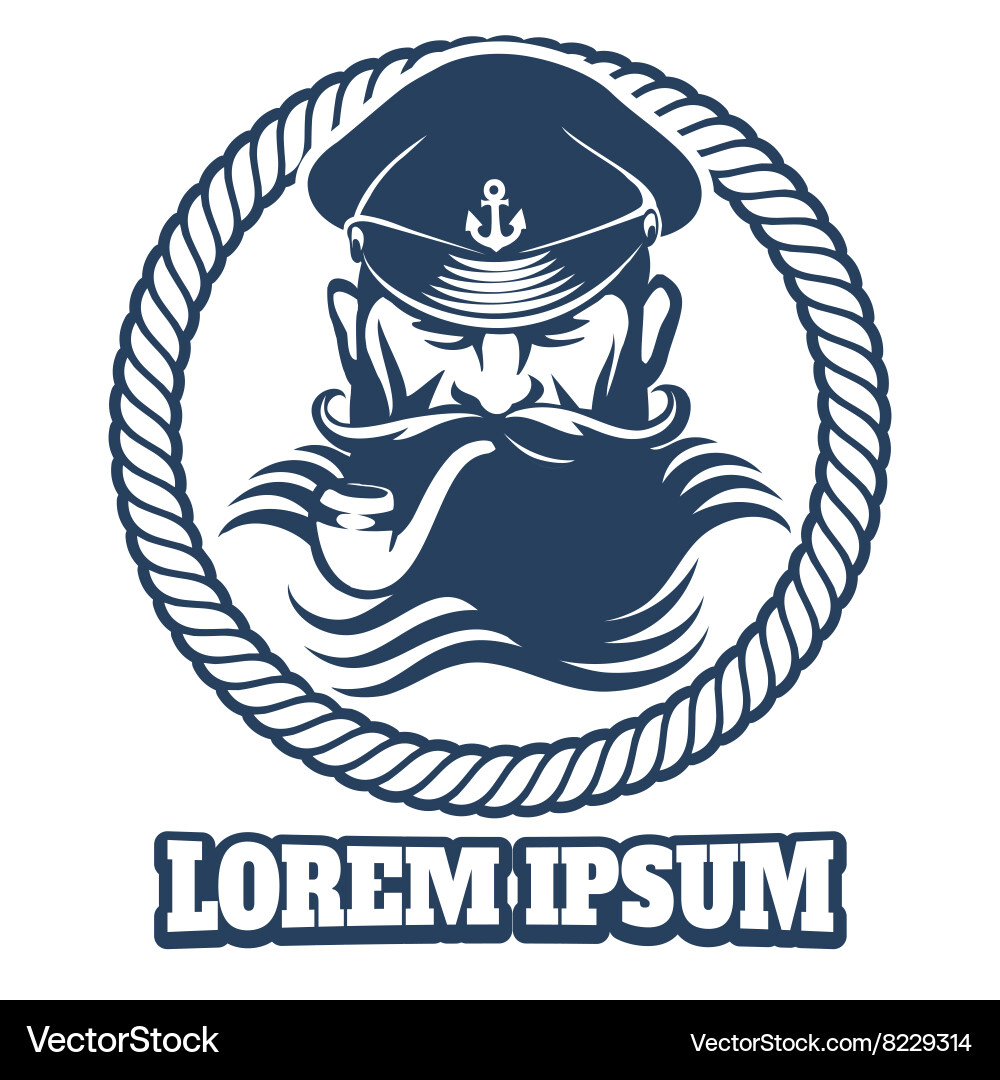 Sailor Captain Logo Elements Royalty Free Vector Image
