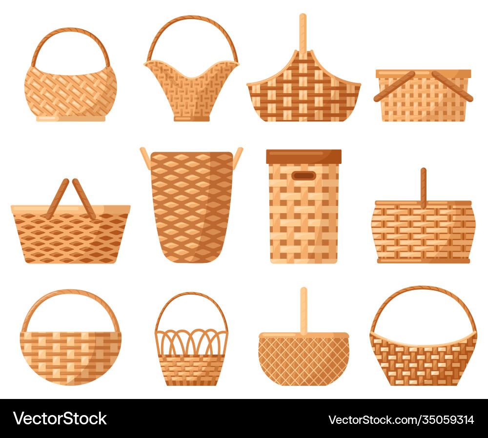 Woven Basket Cartoon Vector Images (over 960)