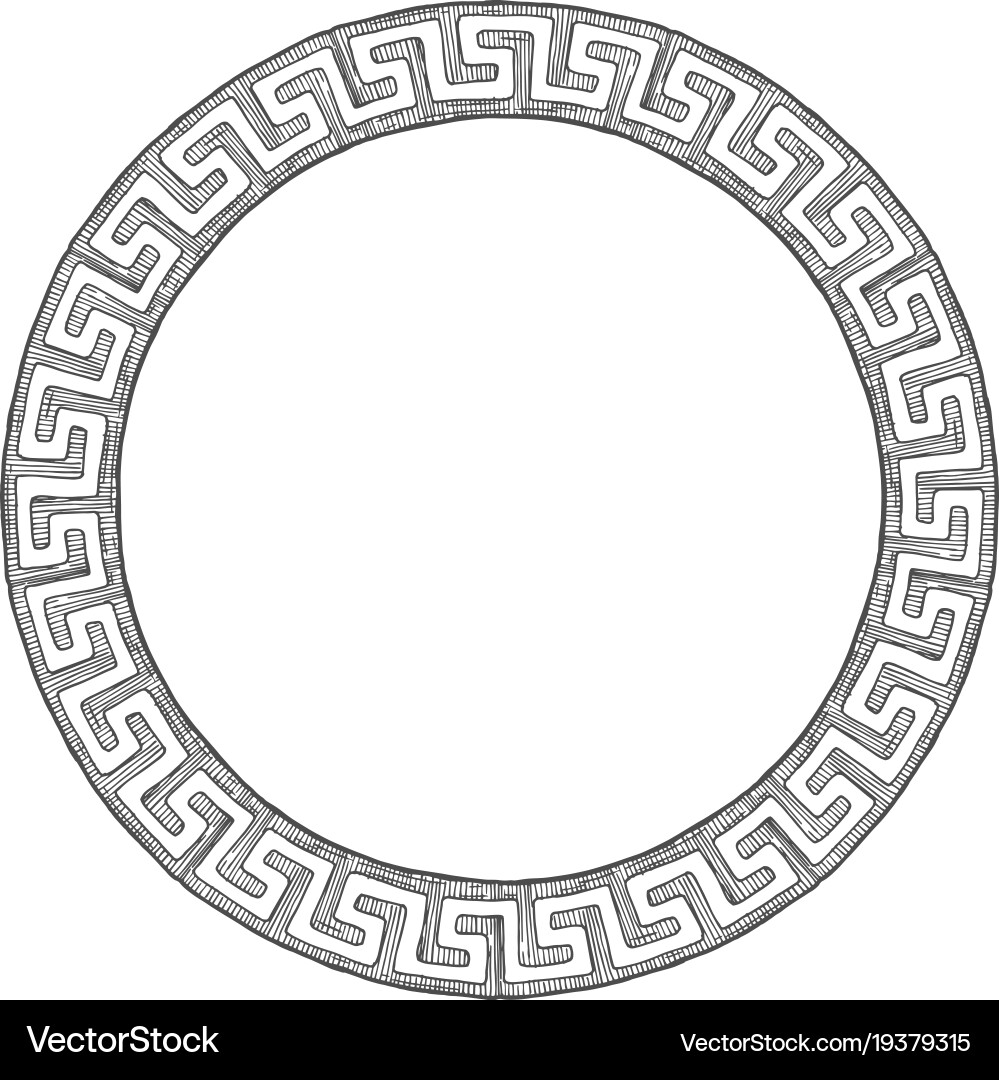 Ancient greek round ornament Royalty Free Vector Image