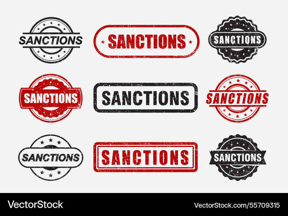 Big set of sanctions stamp on white background Vector Image