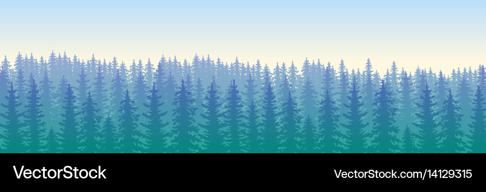 Blue wildforest landscape Royalty Free Vector Image