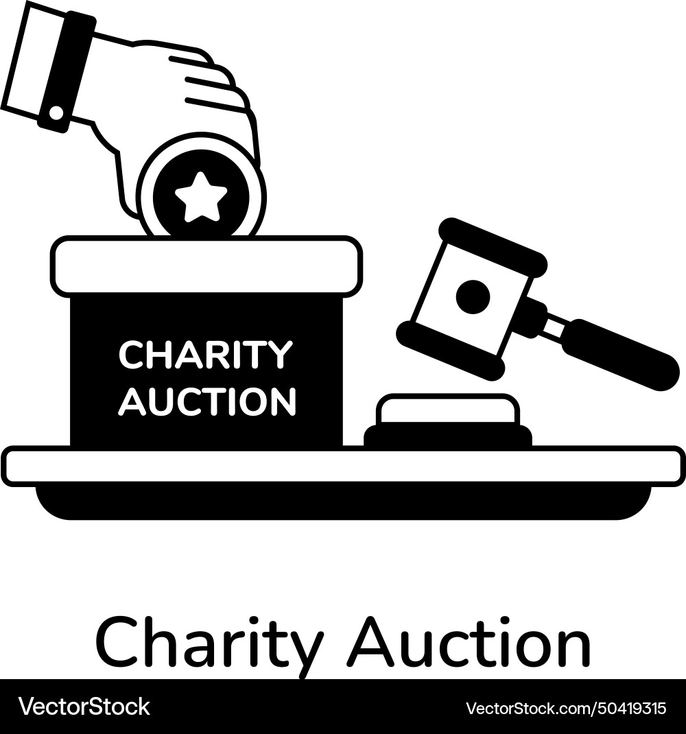 Charity auction Royalty Free Vector Image - VectorStock