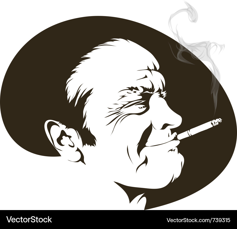 Cigarette smoker Royalty Free Vector Image - VectorStock
