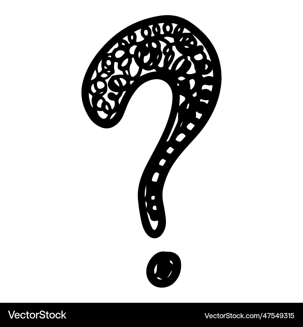 Doodle sketch style of question marks hand drawn Vector Image