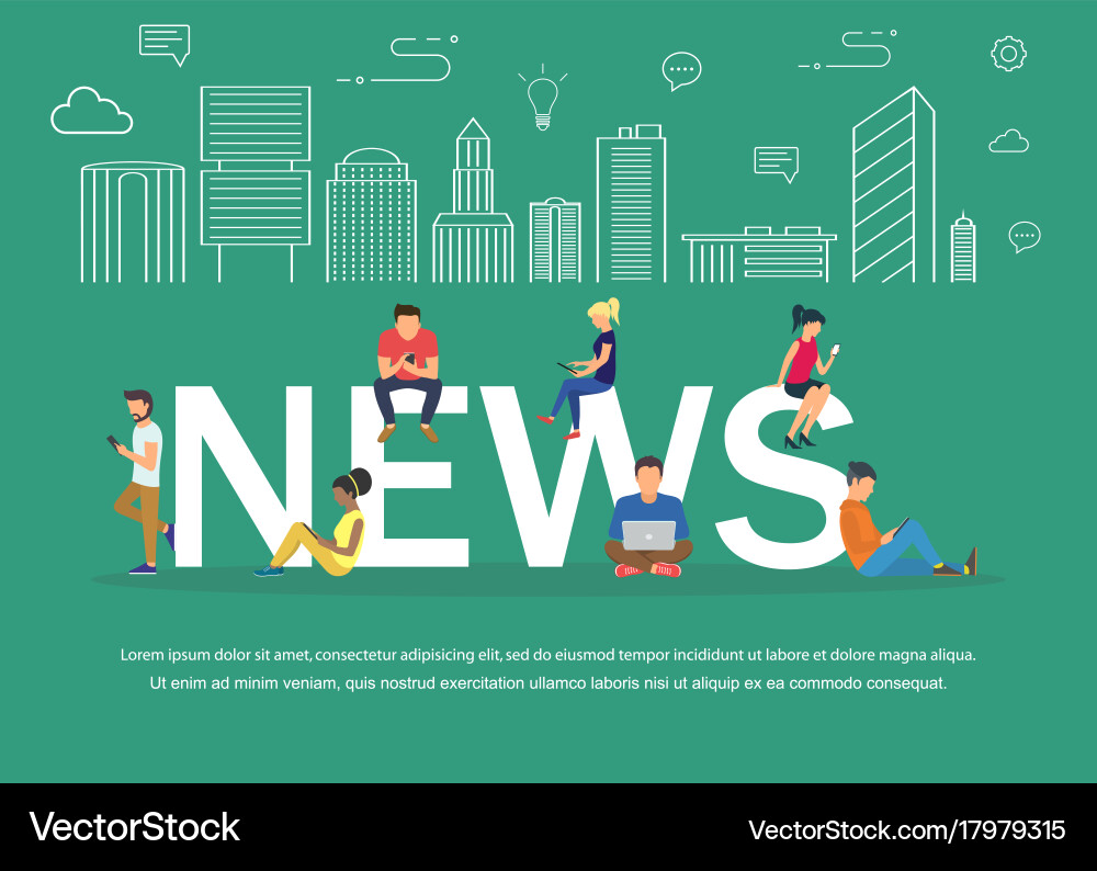 News banner design concept Royalty Free Vector Image