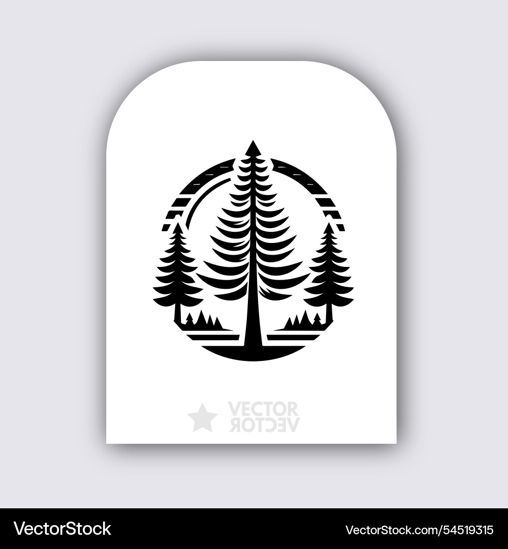 Pine tree icon celebration logo Royalty Free Vector Image