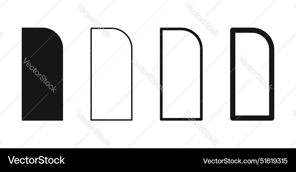 Set of half arch shapes and frames templates Vector Image