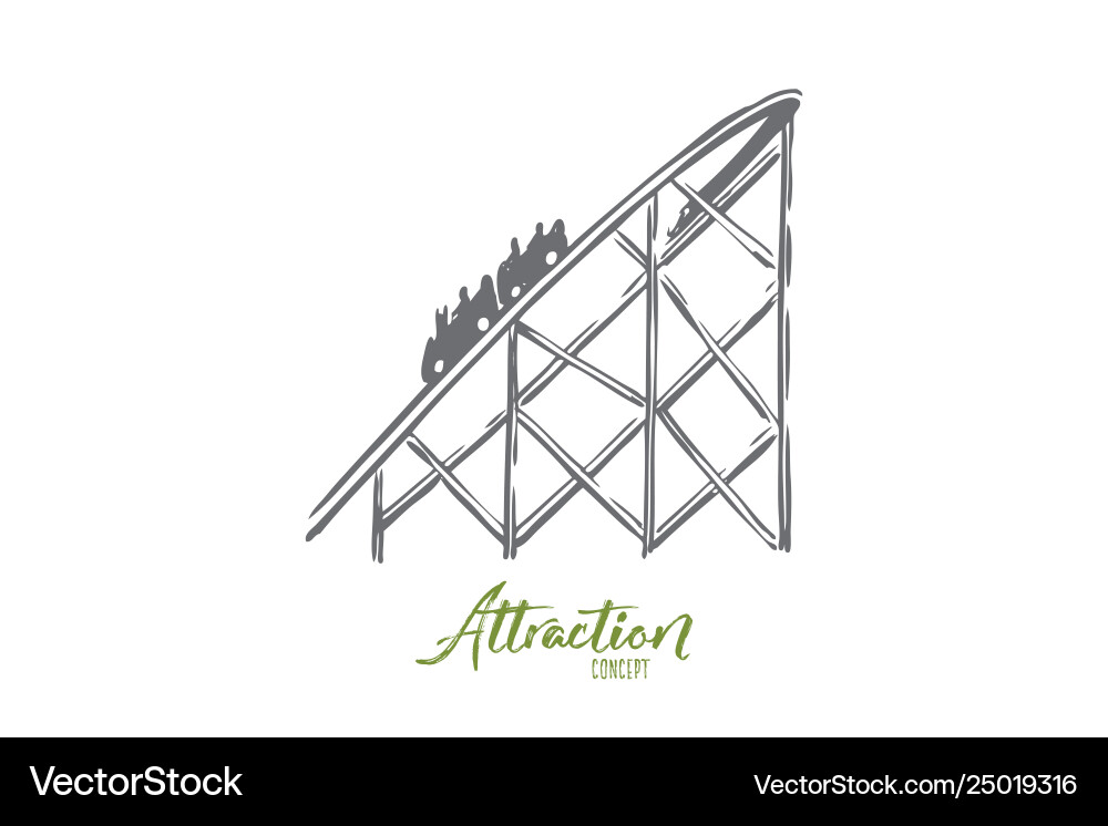 Attraction rollercoaster fun ride amusement Vector Image