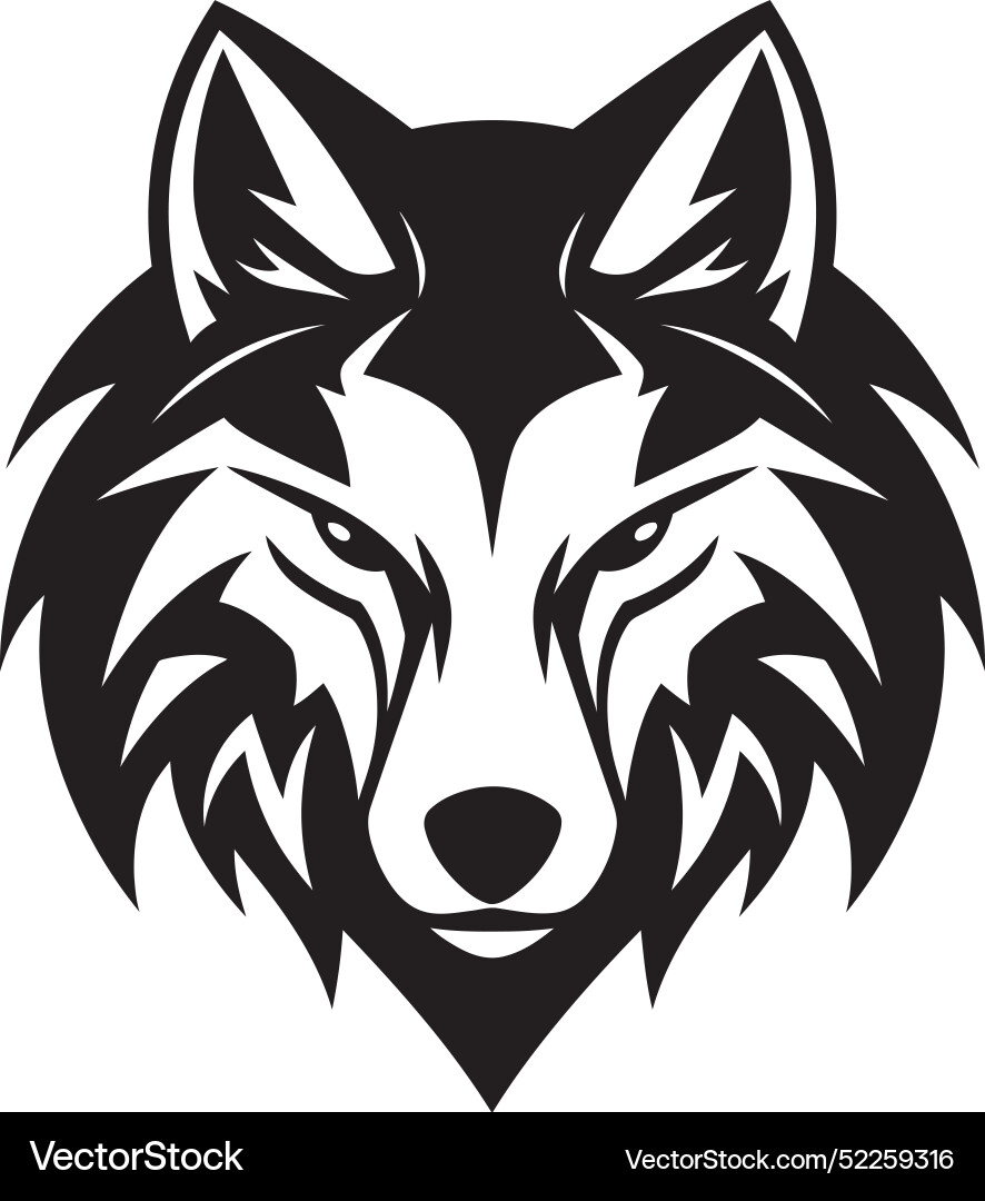 Black and white wolf pack black wolf outline Vector Image