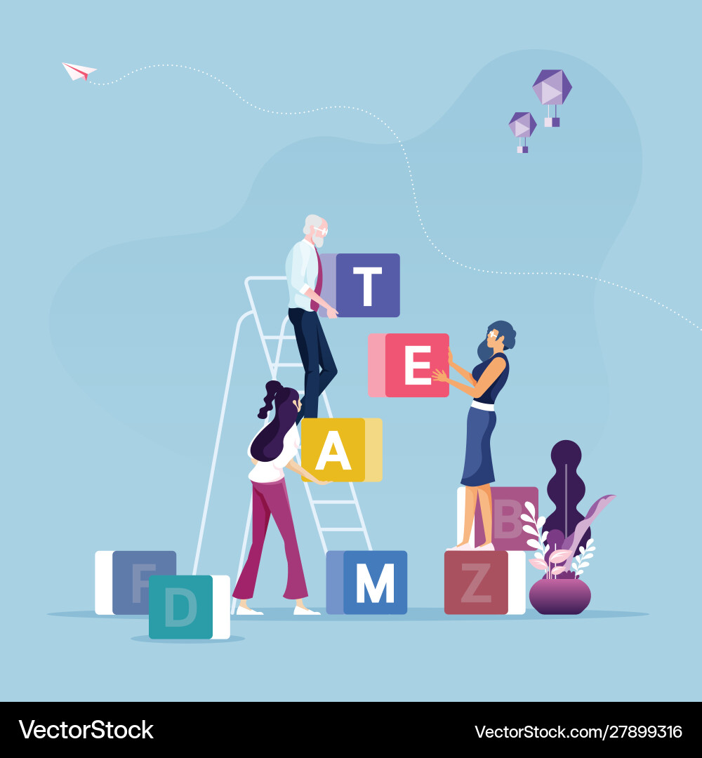 Concept teamwork Royalty Free Vector Image - VectorStock