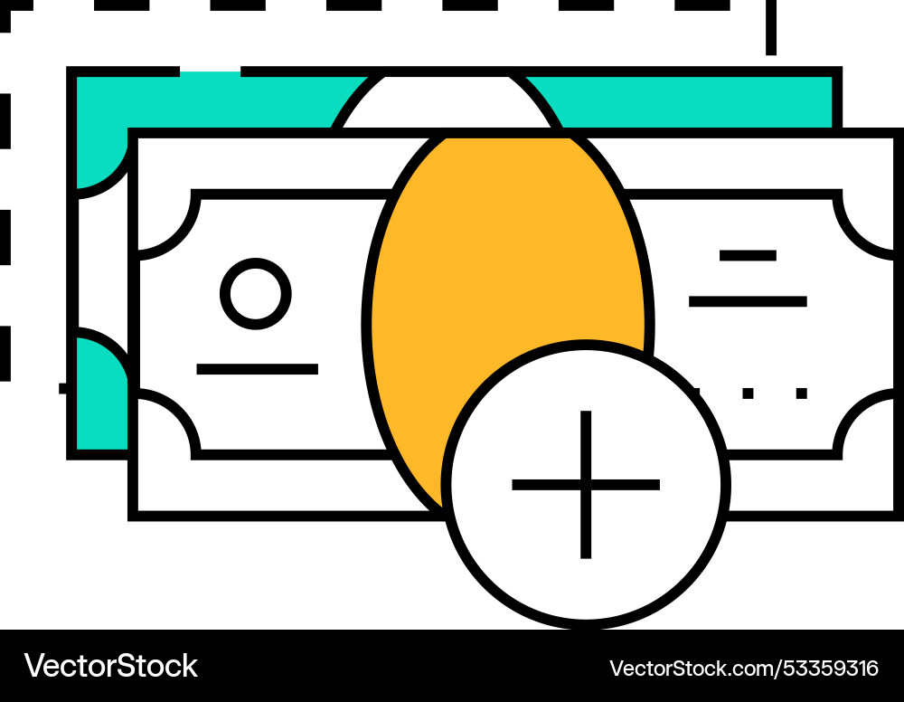 Debit on bank account icon color Royalty Free Vector Image