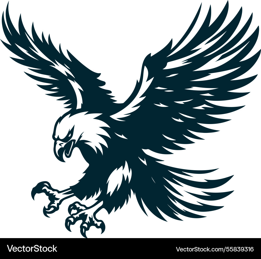 Eagle attack silhouette Royalty Free Vector Image