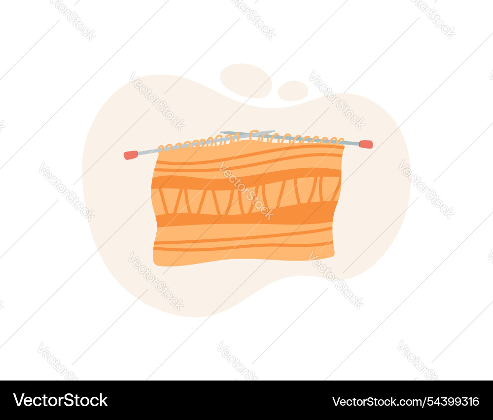 Knit yarn and needle icon Royalty Free Vector Image