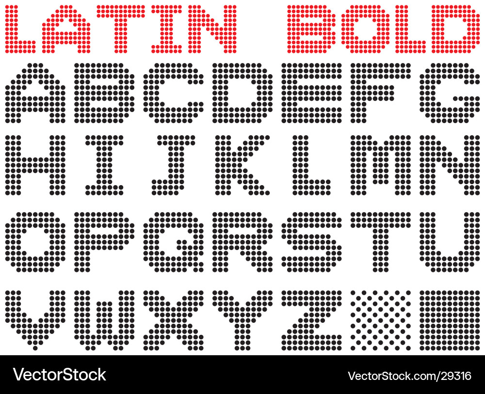 Latin alphabet Royalty Free Vector Image - VectorStock