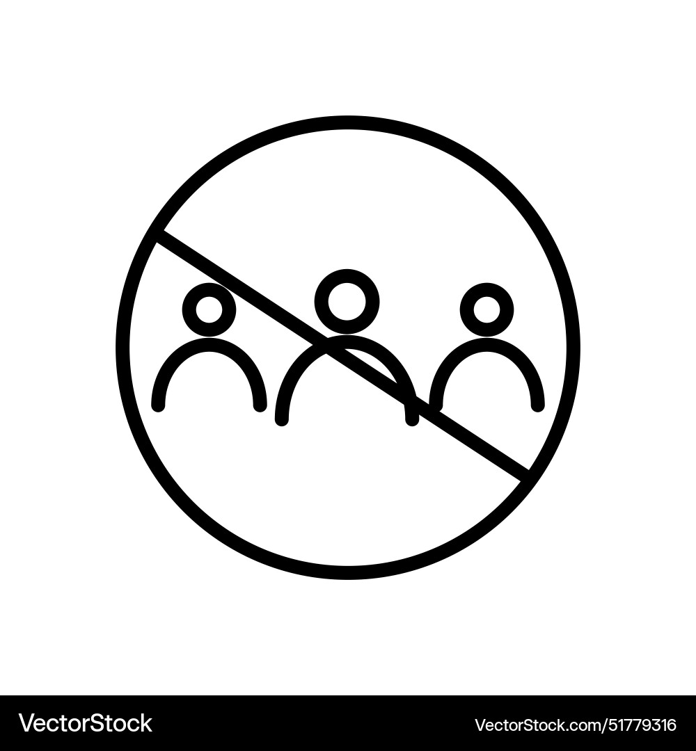 No gathering icon perfect for social distancing Vector Image
