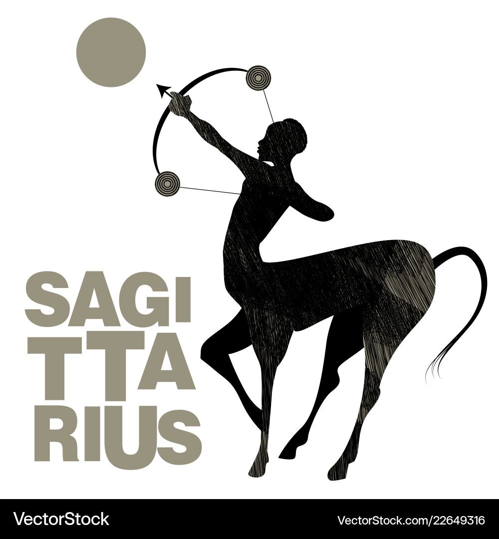 Tribal zodiac sagittarius centaur half man Vector Image