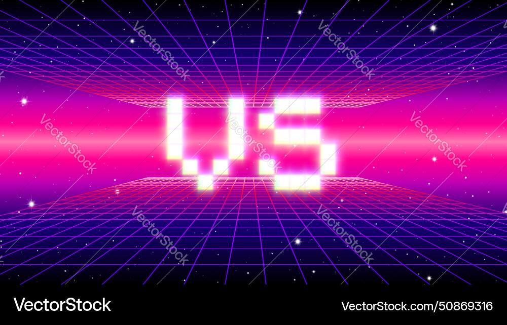 Versus sign with arcade game style pixel Vector Image