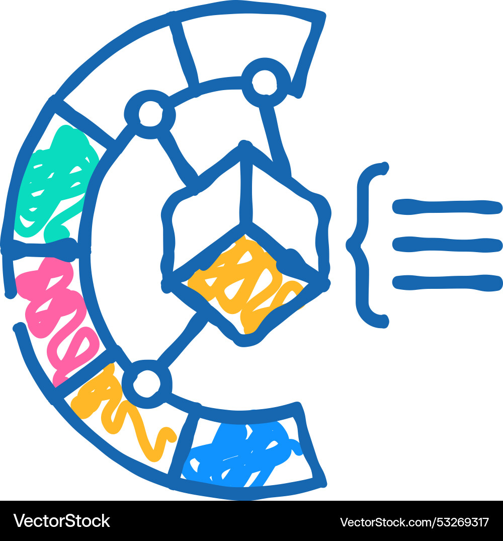 Color matching flat icon doodle Royalty Free Vector Image