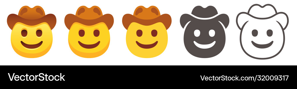 Cowboy hat emoji Royalty Free Vector Image - VectorStock
