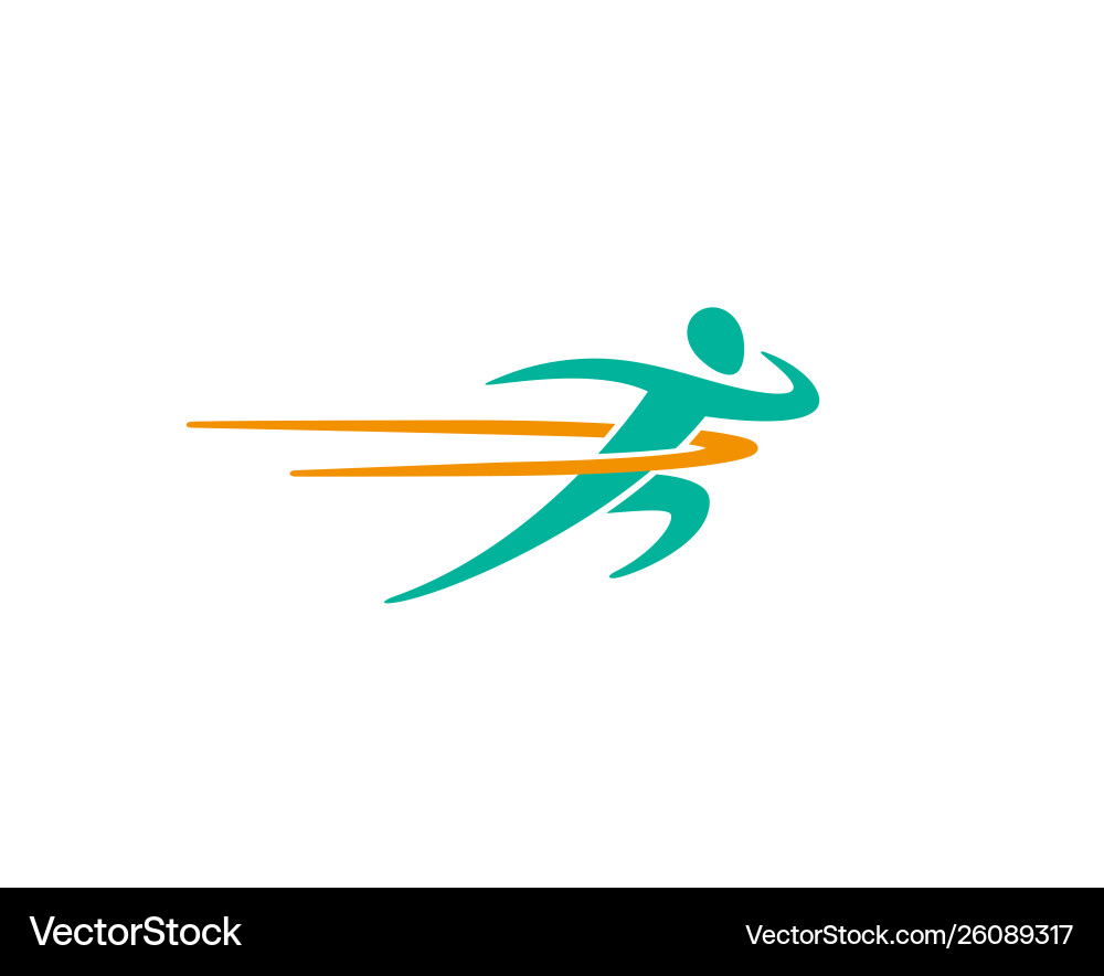 Creative abstract running body logo design symbol Vector Image