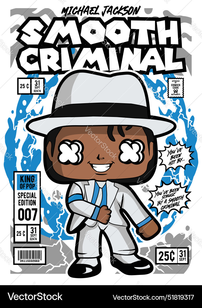 Michael Jackson Smooth Criminal Pop Art Royalty Free Vector