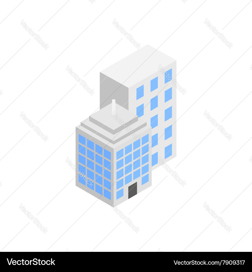Office building icon isometric 3d style Royalty Free Vector