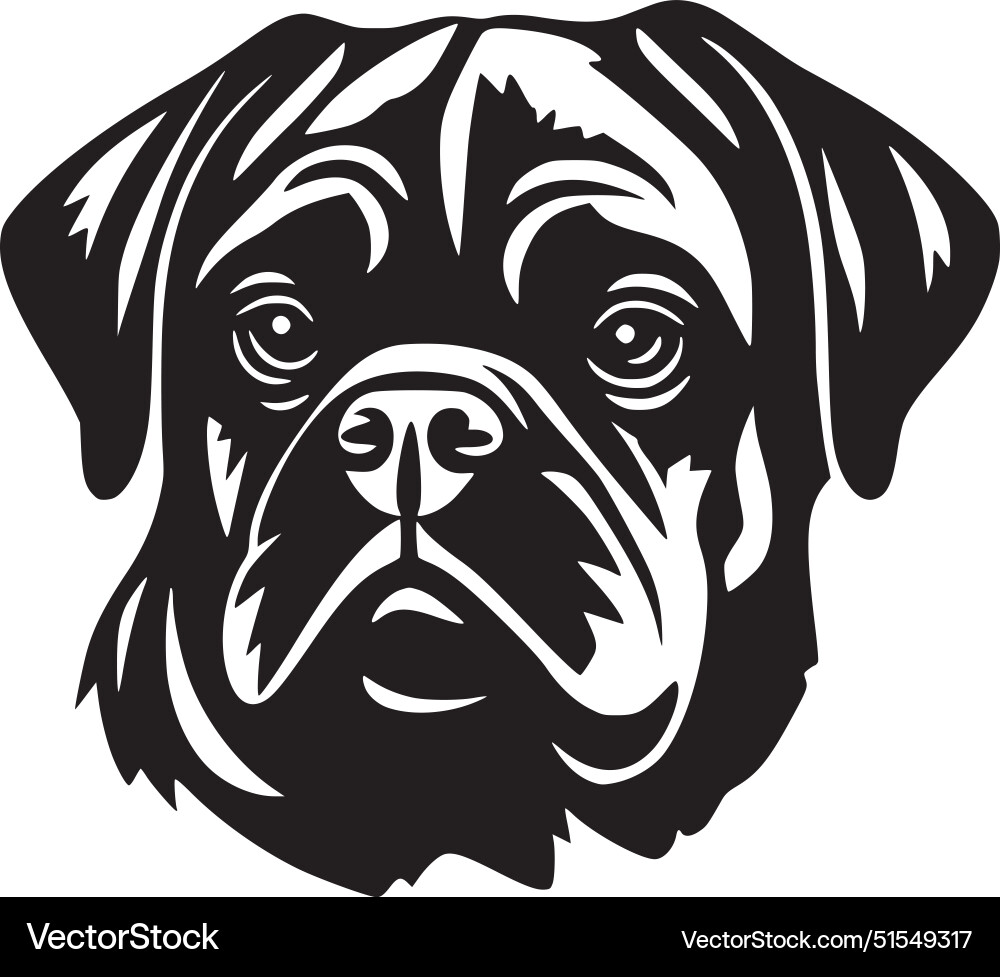 Pug - minimalist and flat logo Royalty Free Vector Image