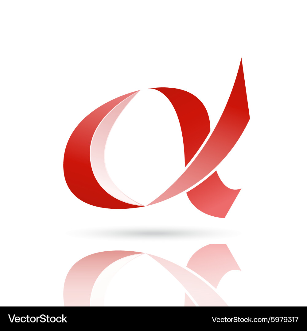 Red Alpha Letter Icon Royalty Free Vector Image