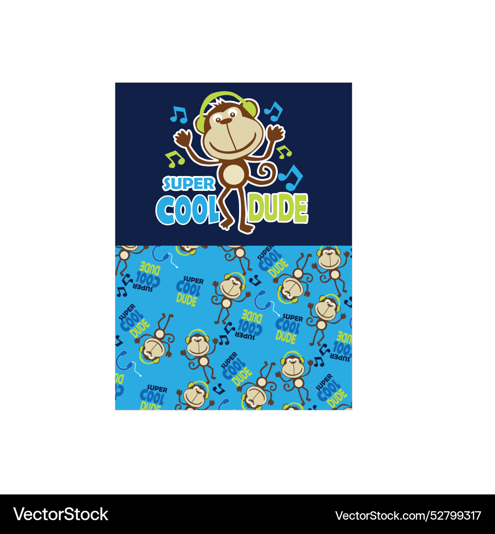 Super cool dude monkey print Royalty Free Vector Image