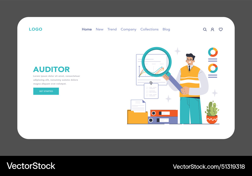 Auditor concept flat Royalty Free Vector Image