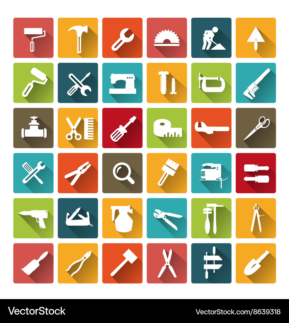 Computer icons tools Royalty Free Vector Image