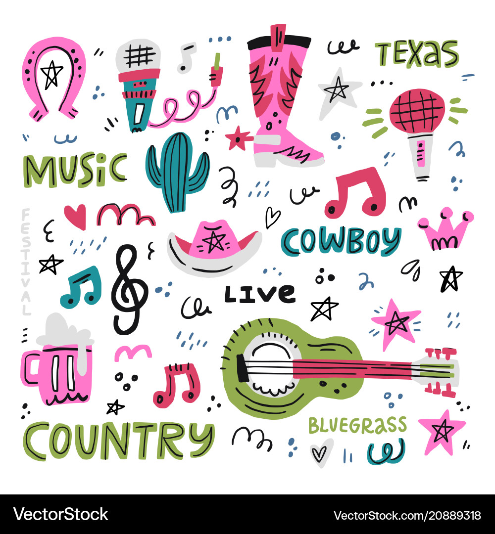 Country music Royalty Free Vector Image - VectorStock