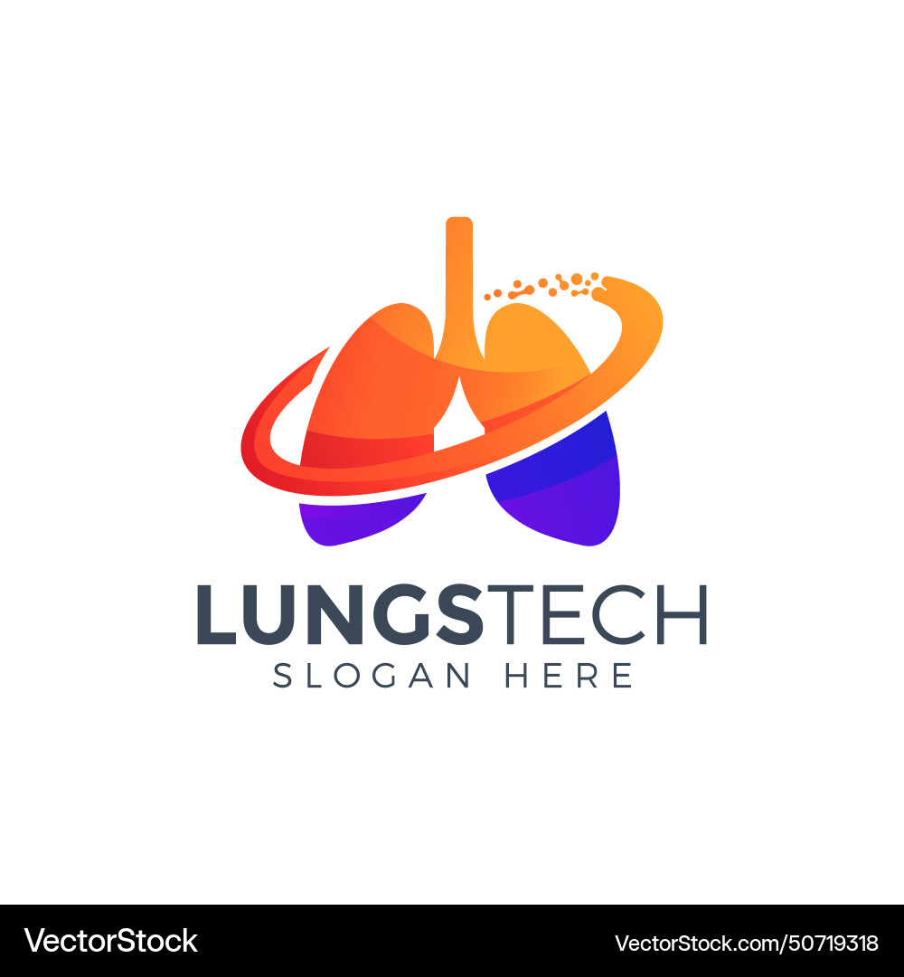 Creative lungs tech logo design Royalty Free Vector Image