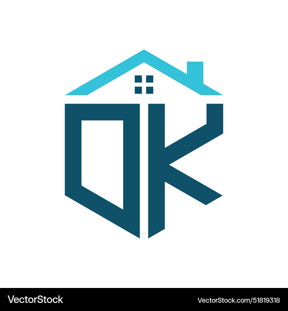 Dk house logo design template letter Royalty Free Vector