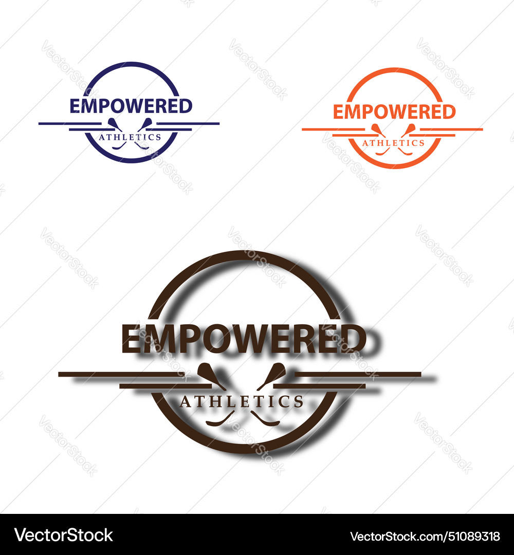Empowered athletics logo Royalty Free Vector Image