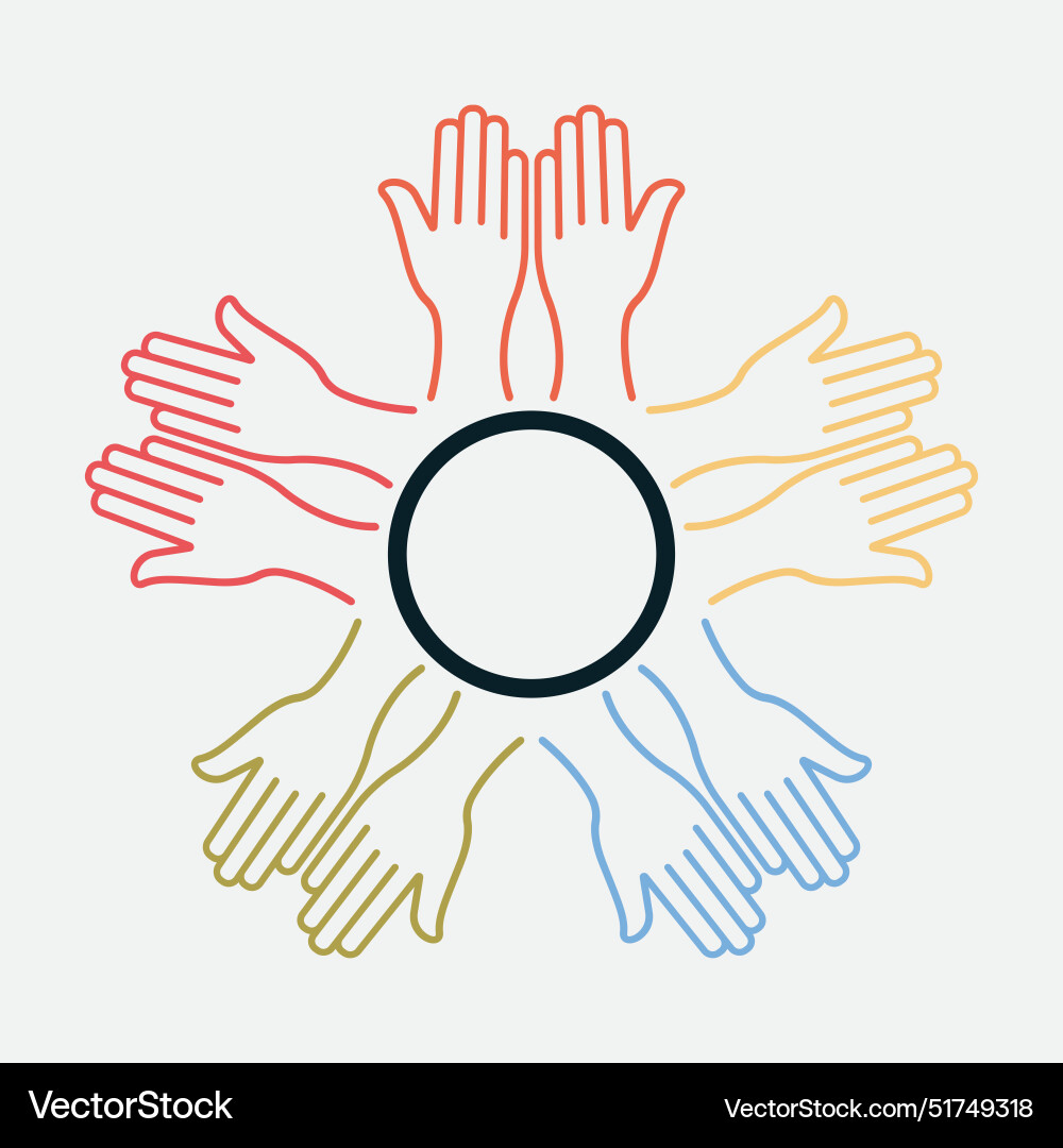 Hand drawn community logo Royalty Free Vector Image