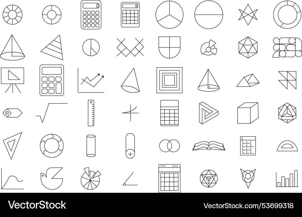 Mathematical icon set Royalty Free Vector Image
