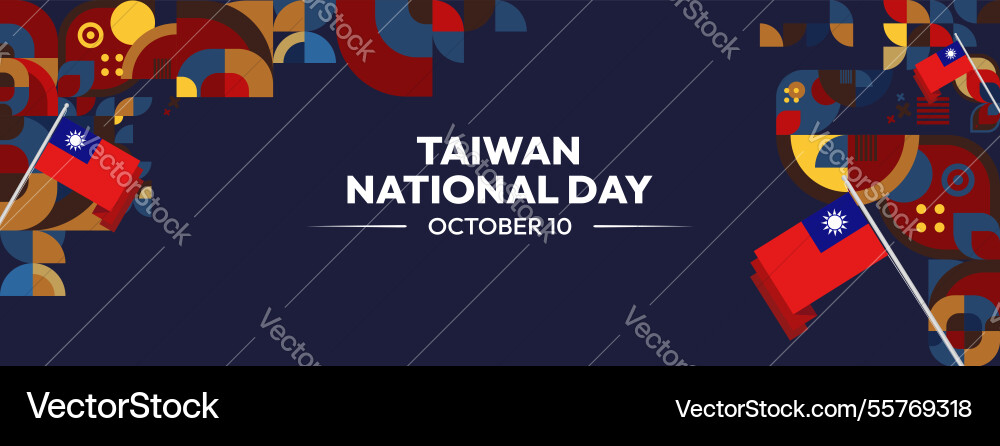 Taiwan double tenth day joyful backgrounds Vector Image