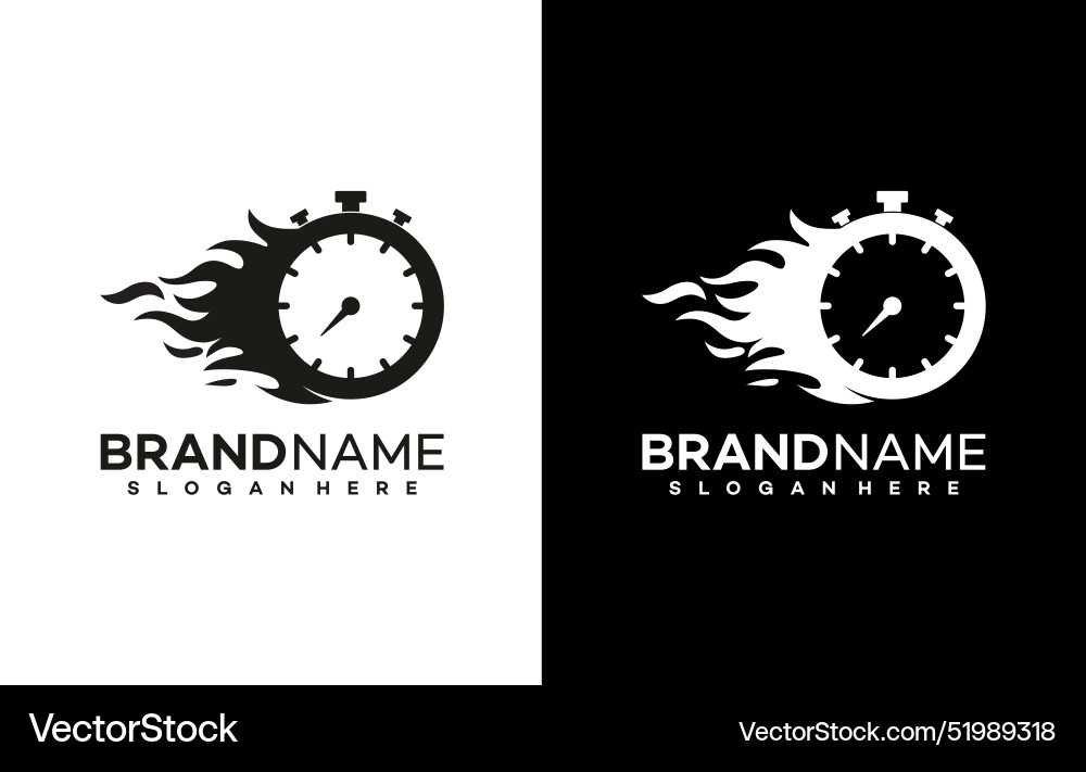 Time fire logo template design Royalty Free Vector Image